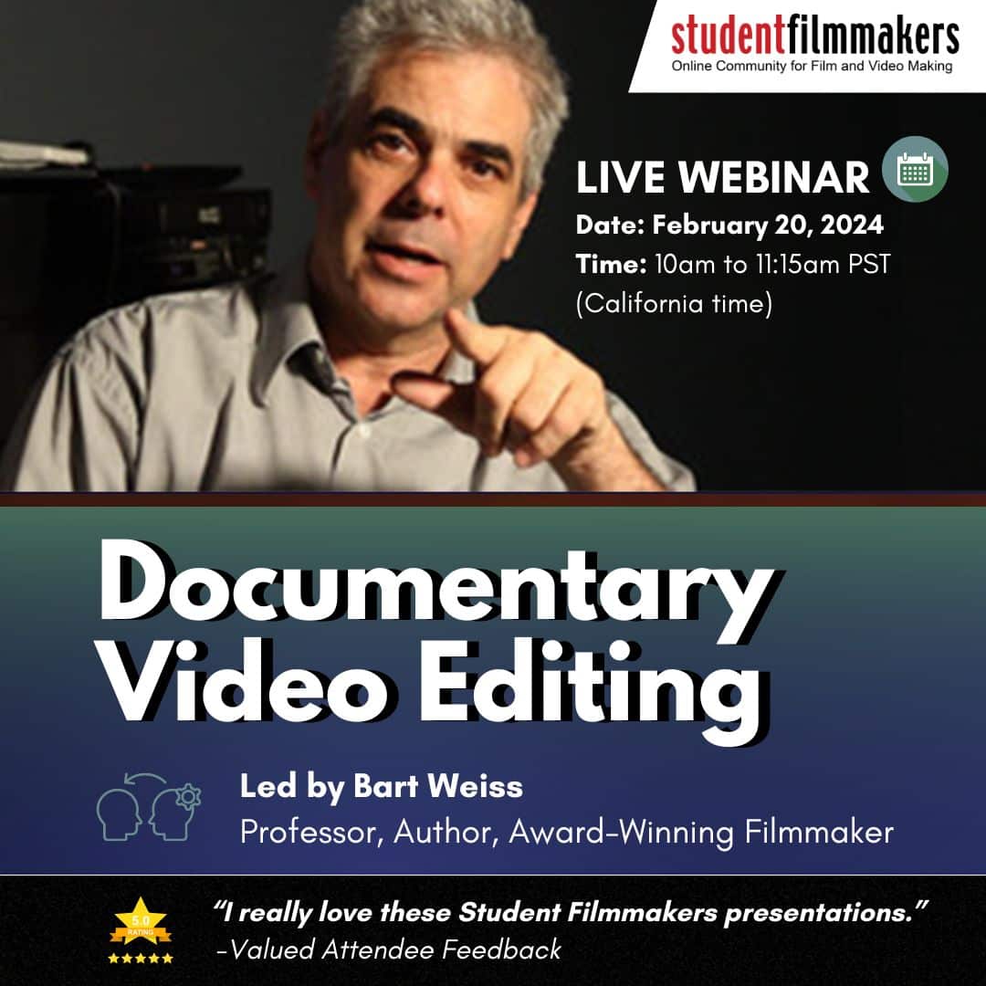 Live Webinar - Documentary Video Editing: Taught by Bart Weiss ...